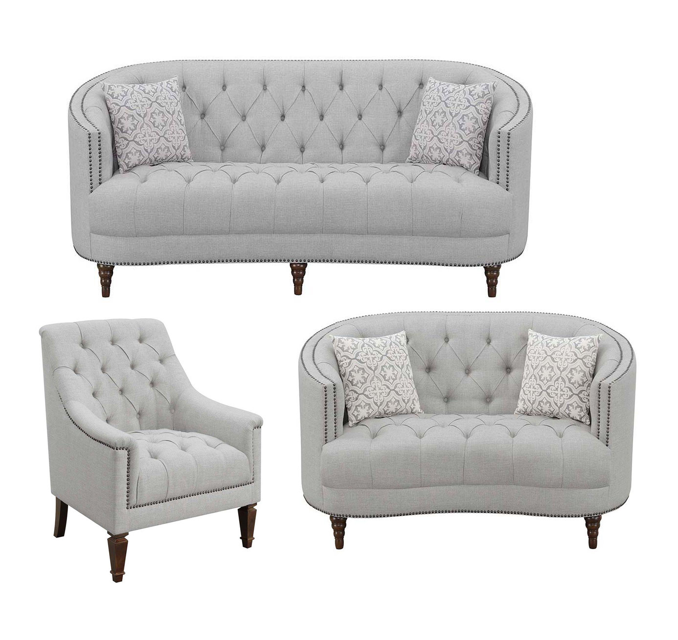 CDecor Home Furnishings Veronica 3 Piece Velvet Living Room Set | Wayfair