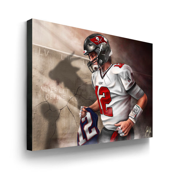 Latitude Run® Ziyi Tom Brady "GOAT" Framed by Jordan Spector Painting ...