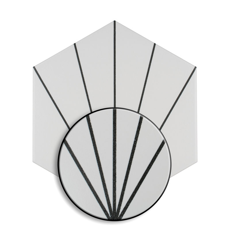 Merola Tile Aster 8.63" x 9.88" Porcelain Patterned Wall & Floor Tile ...