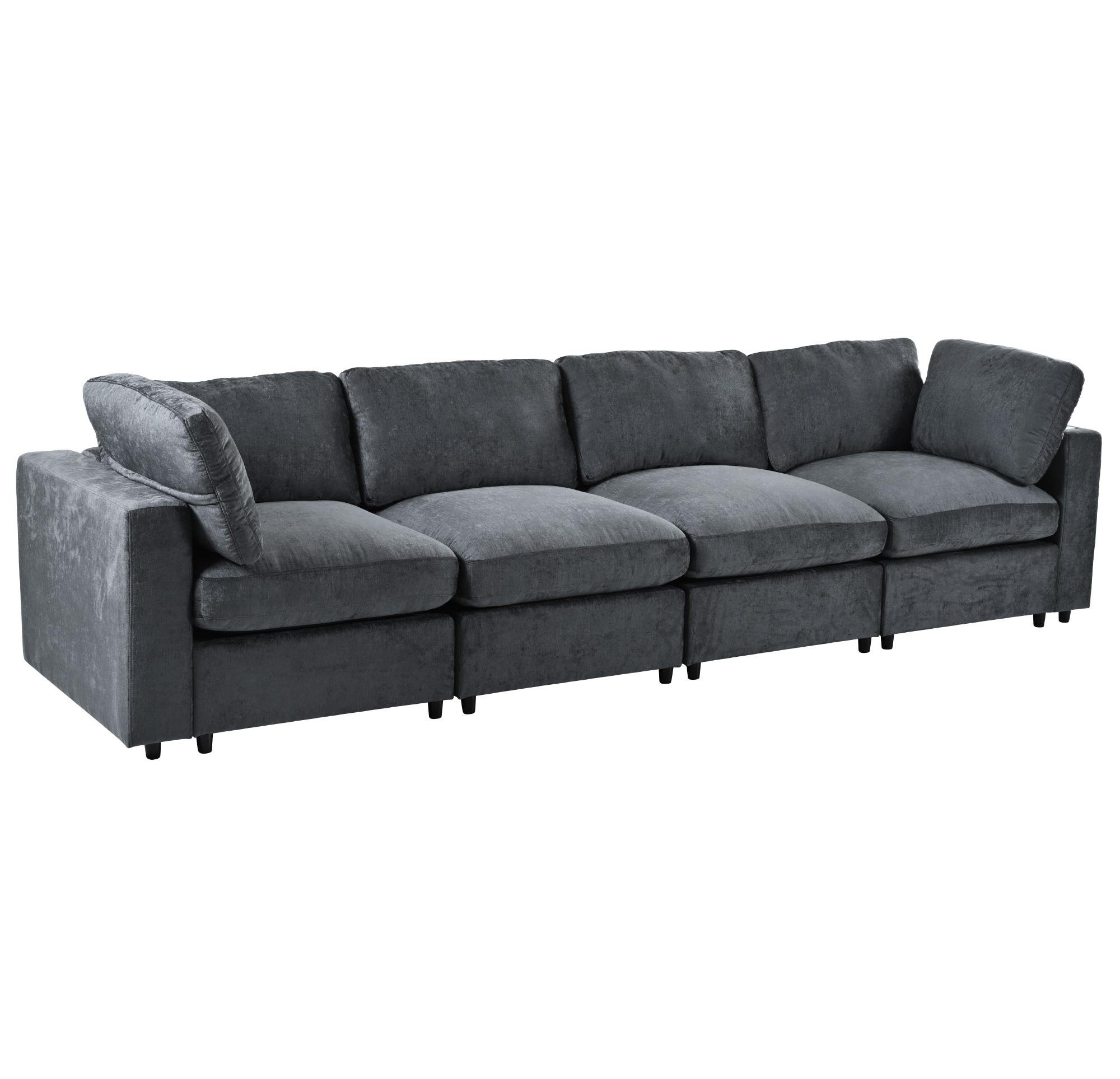 Latitude Run® 113" Upholstered Modular Sofa With Storage Space, USB ...