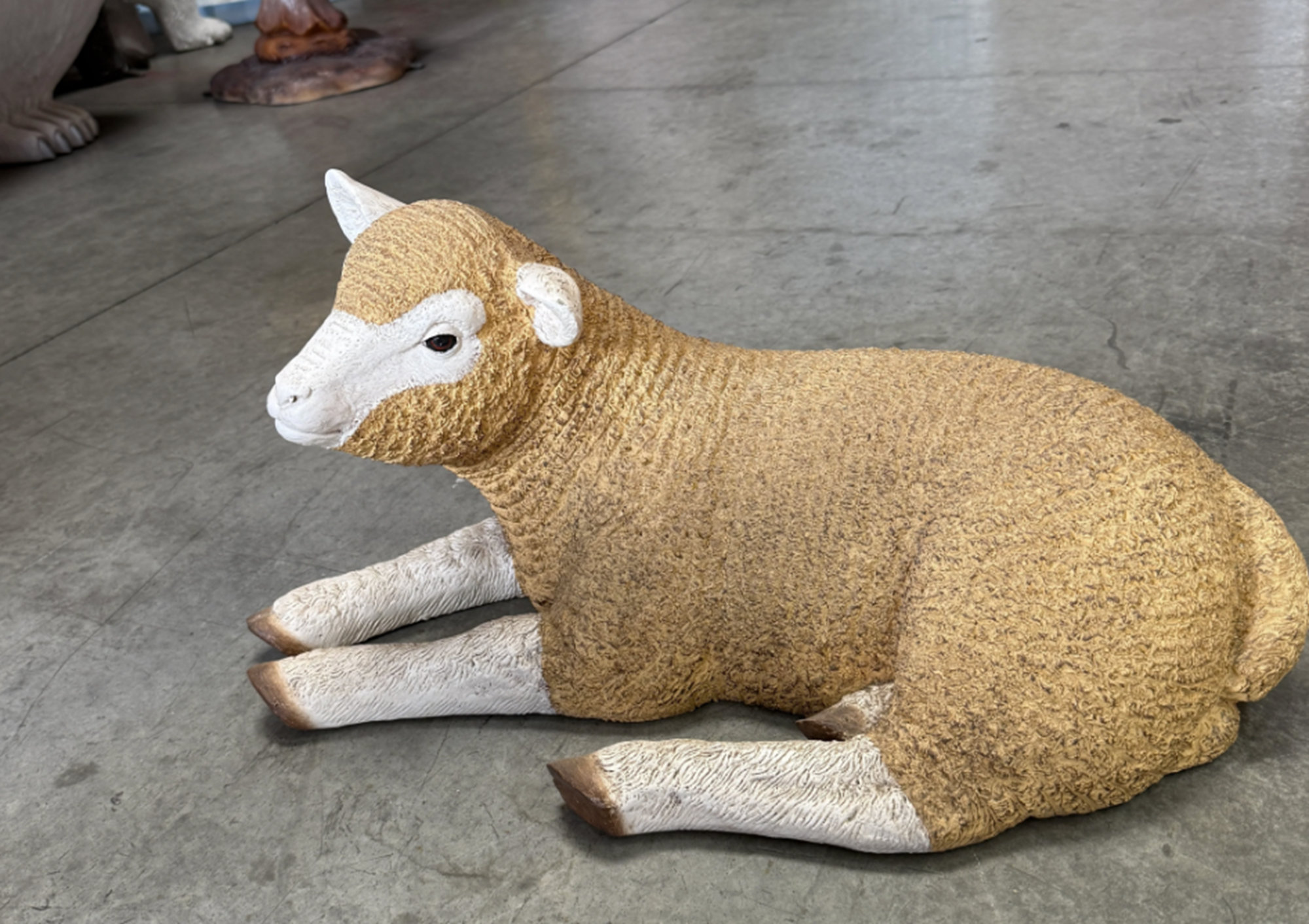 Rosalind Wheeler Bultema Laying Baby Merino Lamb Life Size Statue | Wayfair