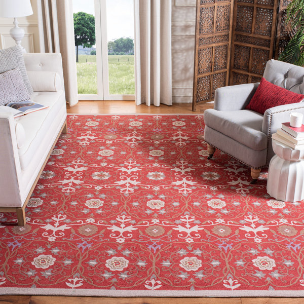 Alcott Hill® Baytown Hand Hooked Wool Pile Floral Rug & Reviews | Wayfair