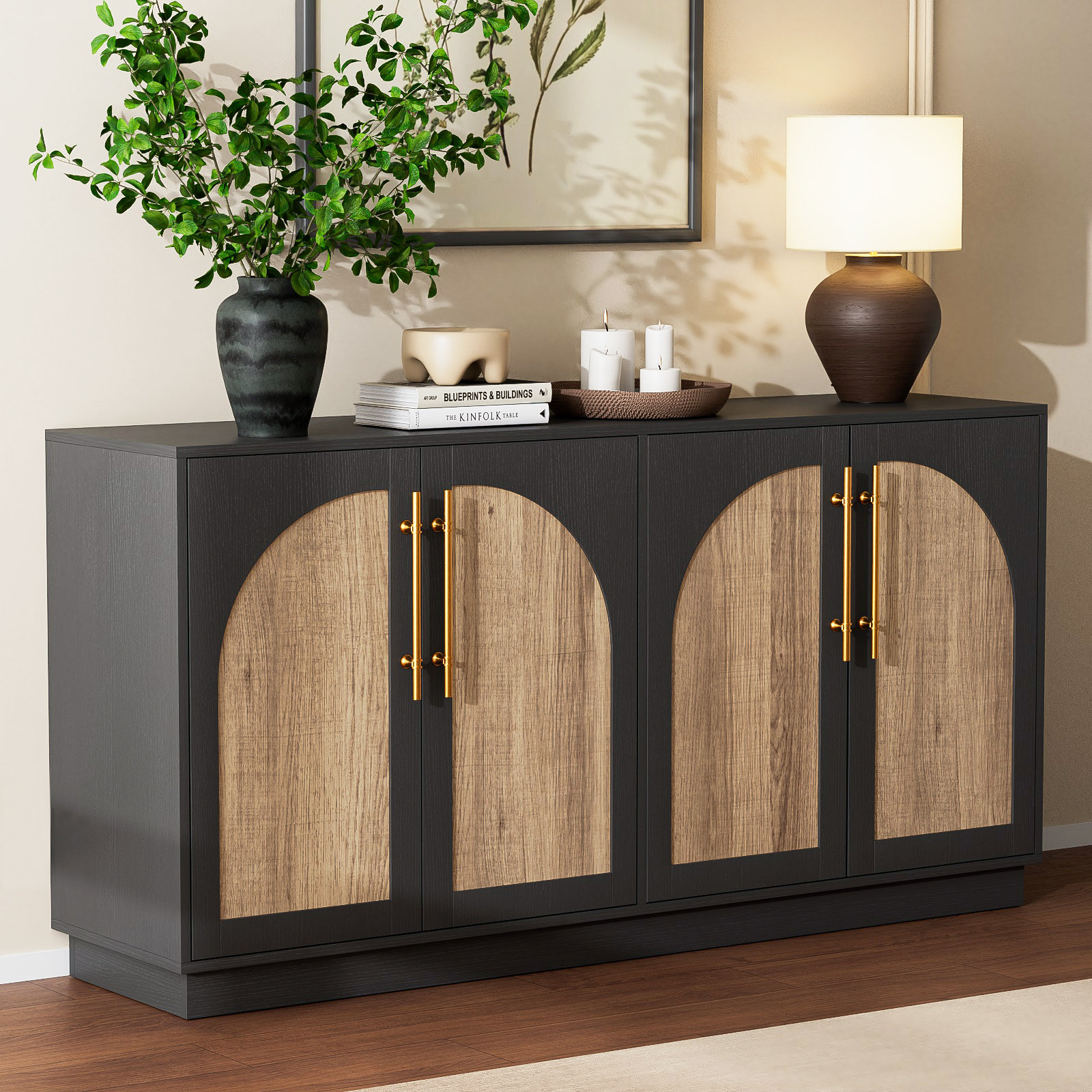 Ebern Designs Arched Design 63"W Sideboard & Reviews | Wayfair