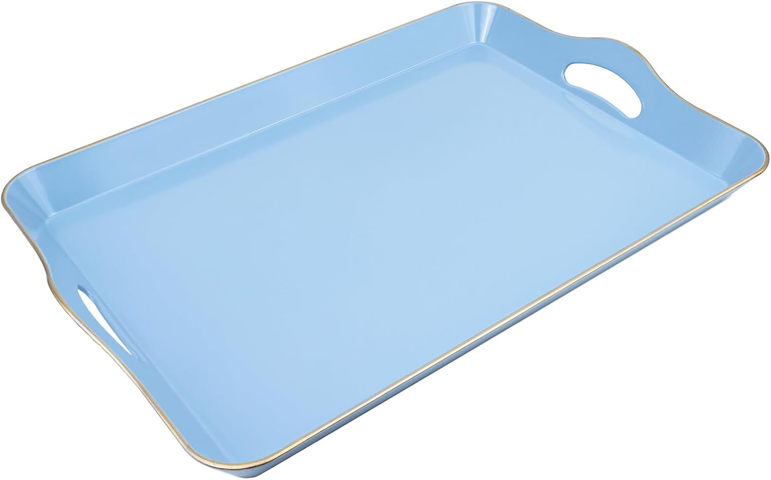 Hokku Designs Light Blue Decorative Tray, Elegant Plastic Serving Tray ...