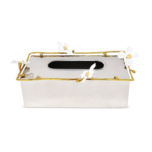 House of Hampton® Haff Tissue Box Cover With Jewel Flowers Design | Wayfair