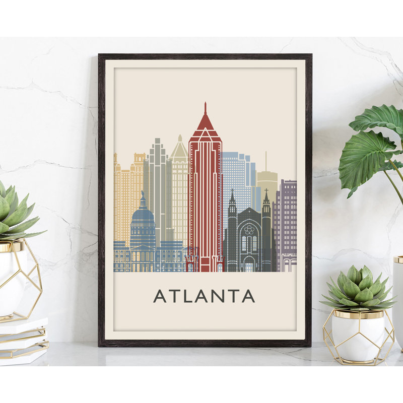 Trinx Atlanta Illustration US Cities Poster, Unframed Print, Georgia ...