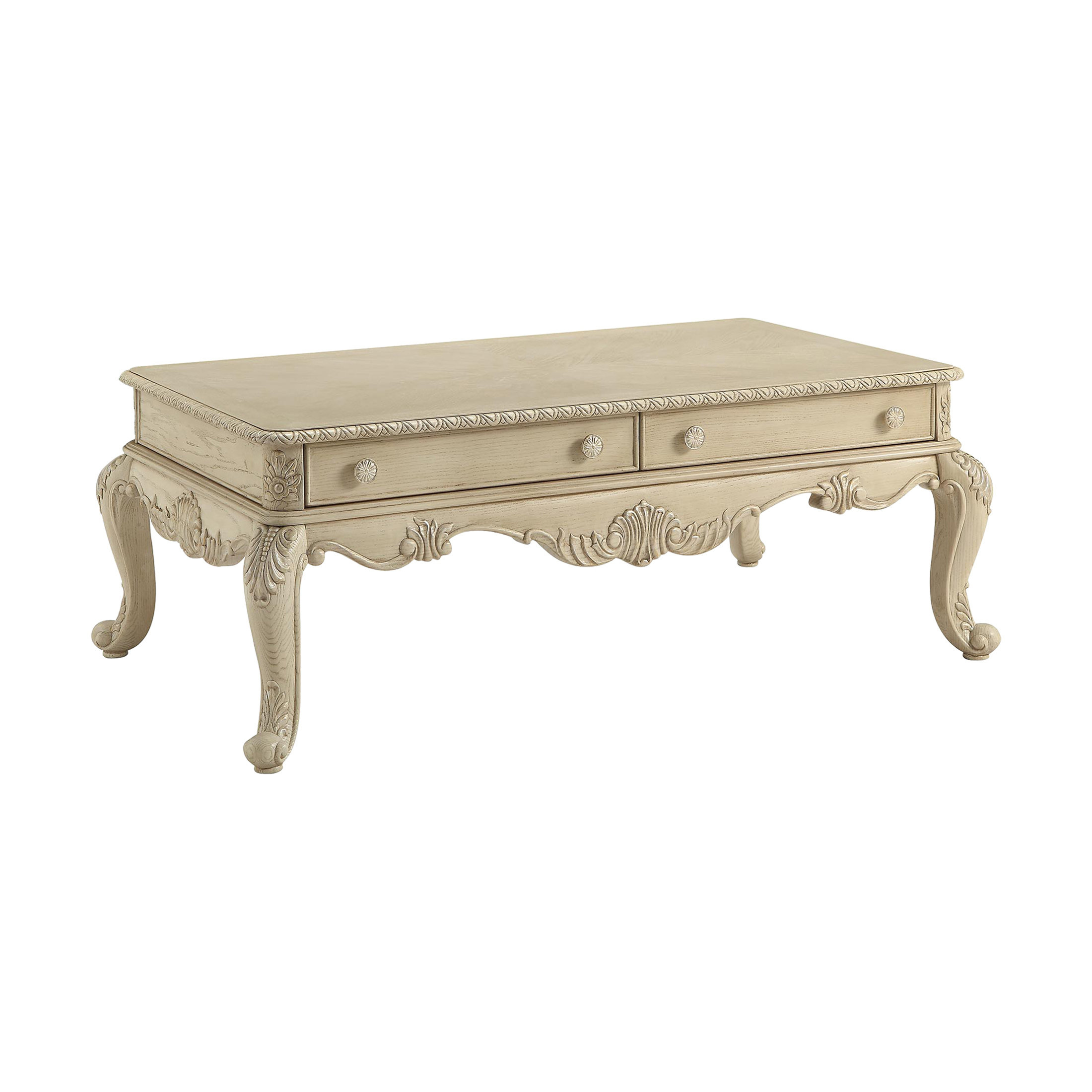 Ophelia & Co. 2-Drawer Coffee Table with Cabriole Leg | Wayfair