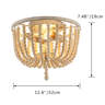 Mistana™ Edelen 2 - Light Wood Beads Farmhouse Dimmable 12.6" Flush ...