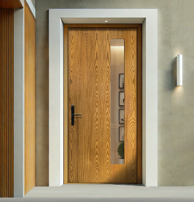 Calhome Modern Exterior Fiberglass Front Entry Door Slab with Clear ...