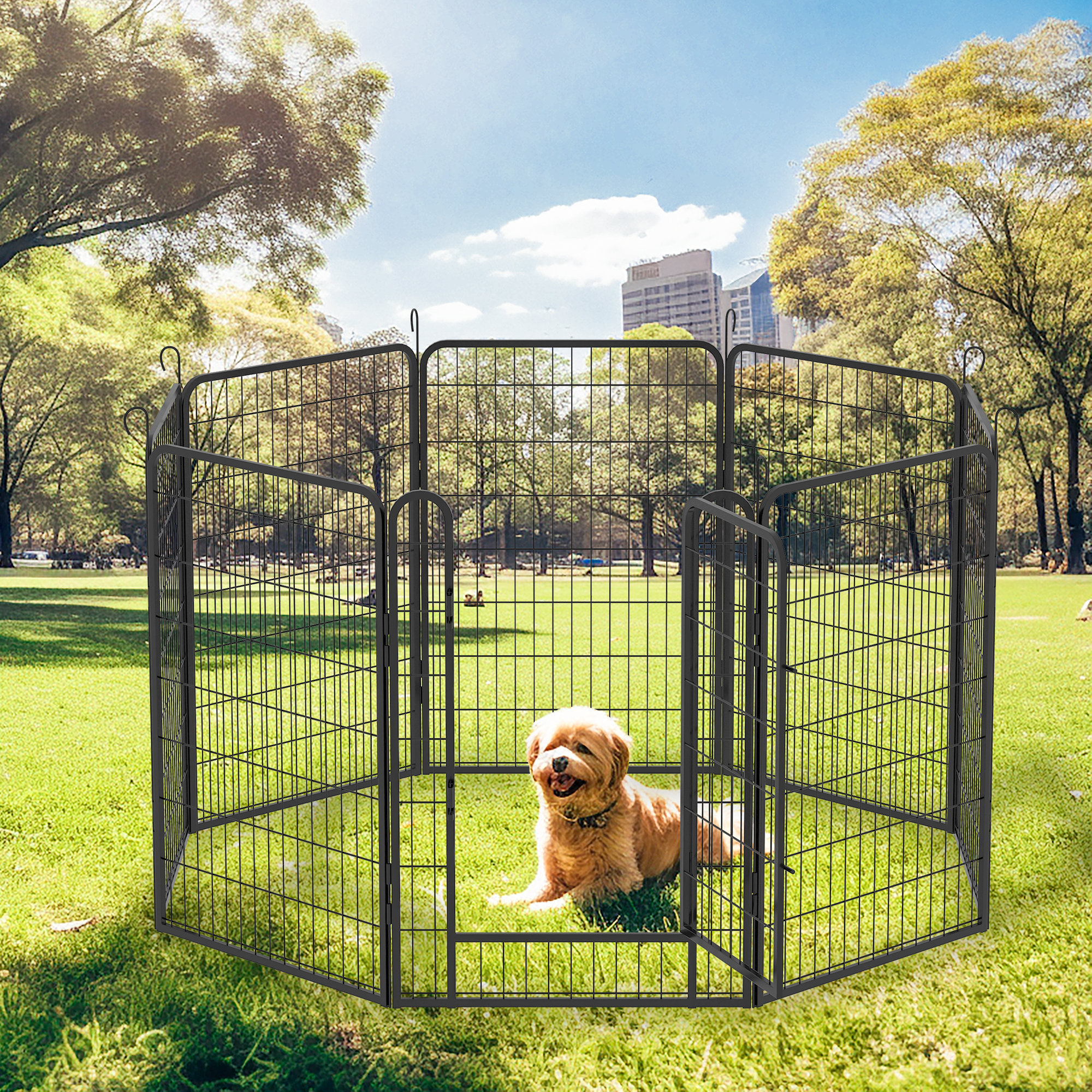 Tucker Murphy Pet™ Scarlette 8-Panel Heavy Duty Metal Dog Playpen with ...