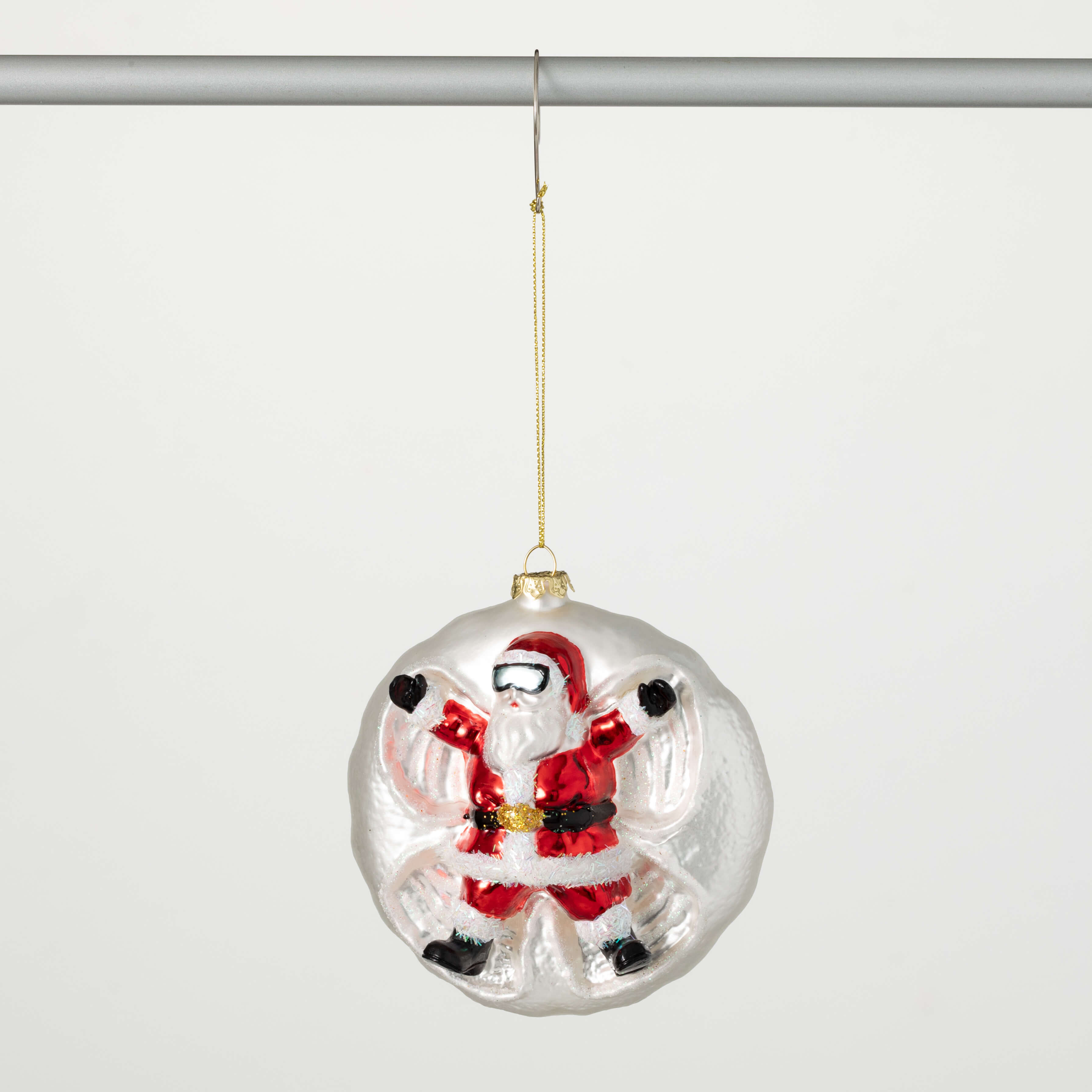 The Holiday Aisle® 5" Christmas Santa Snow Angel Ornament, Red-White ...