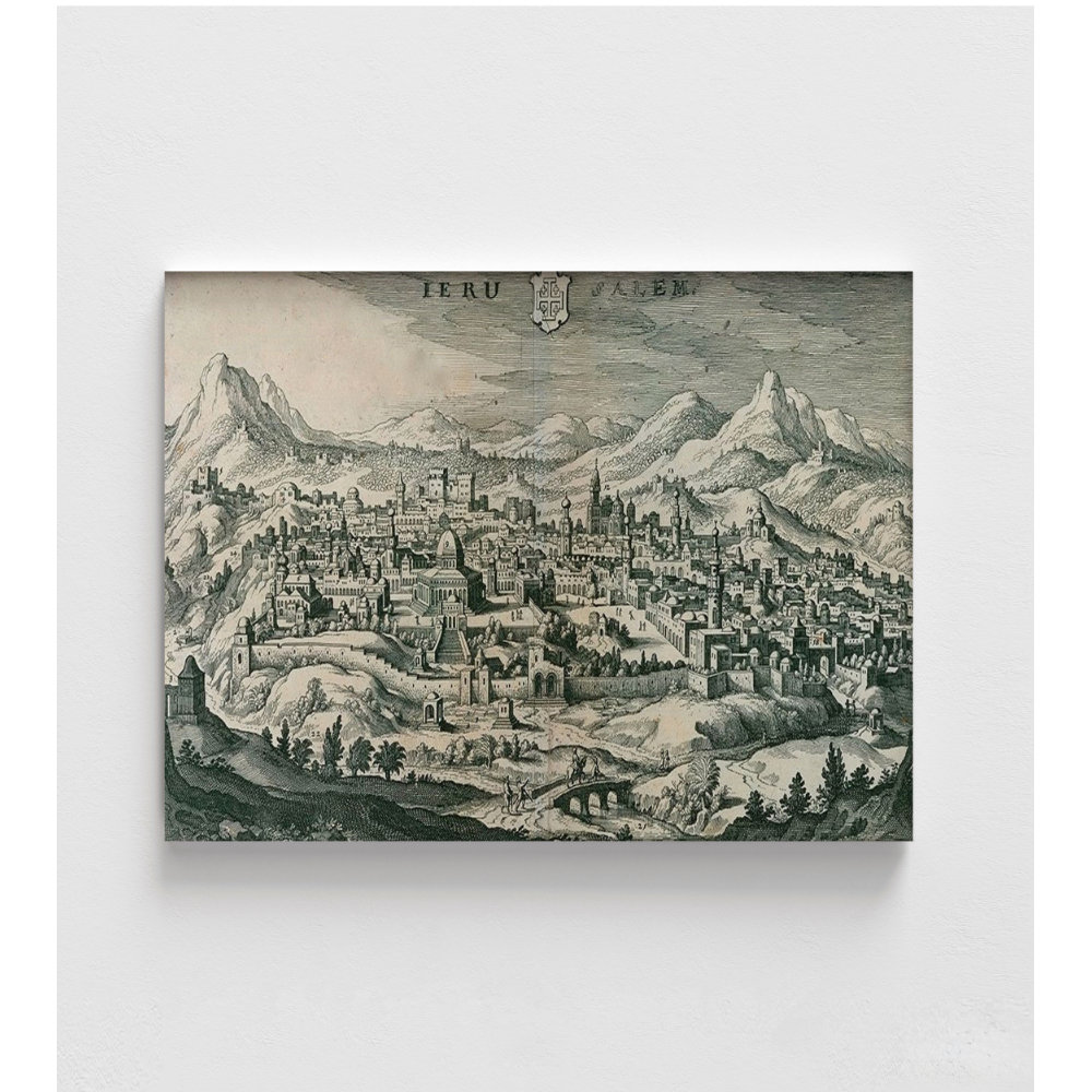 WeFrameArt Antique Map Of Jerusalem, Place Of God Map, God Wall Art ...