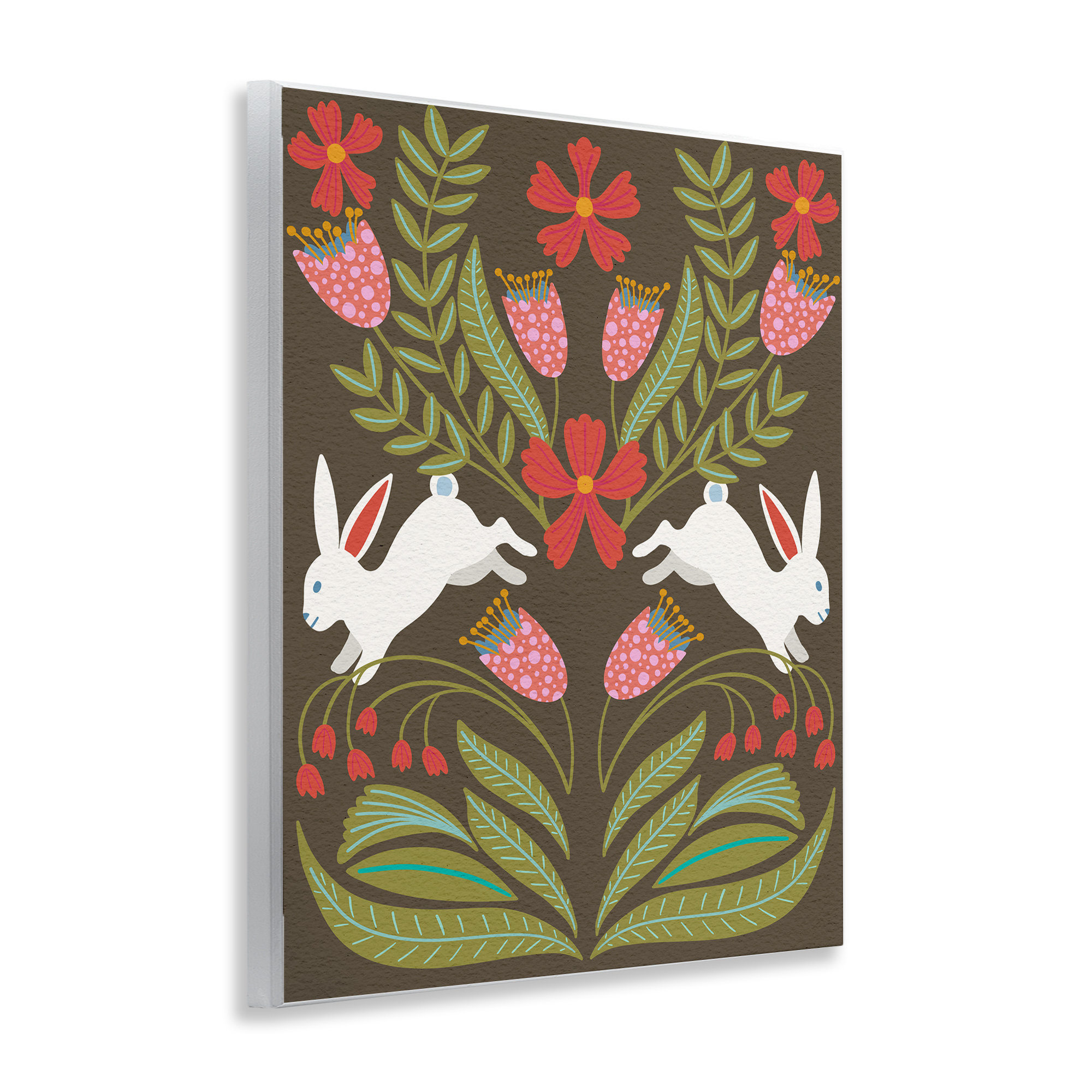 August Grove® Symmetrical Rabbits & Tulips Wall Plaque Art, design by ...
