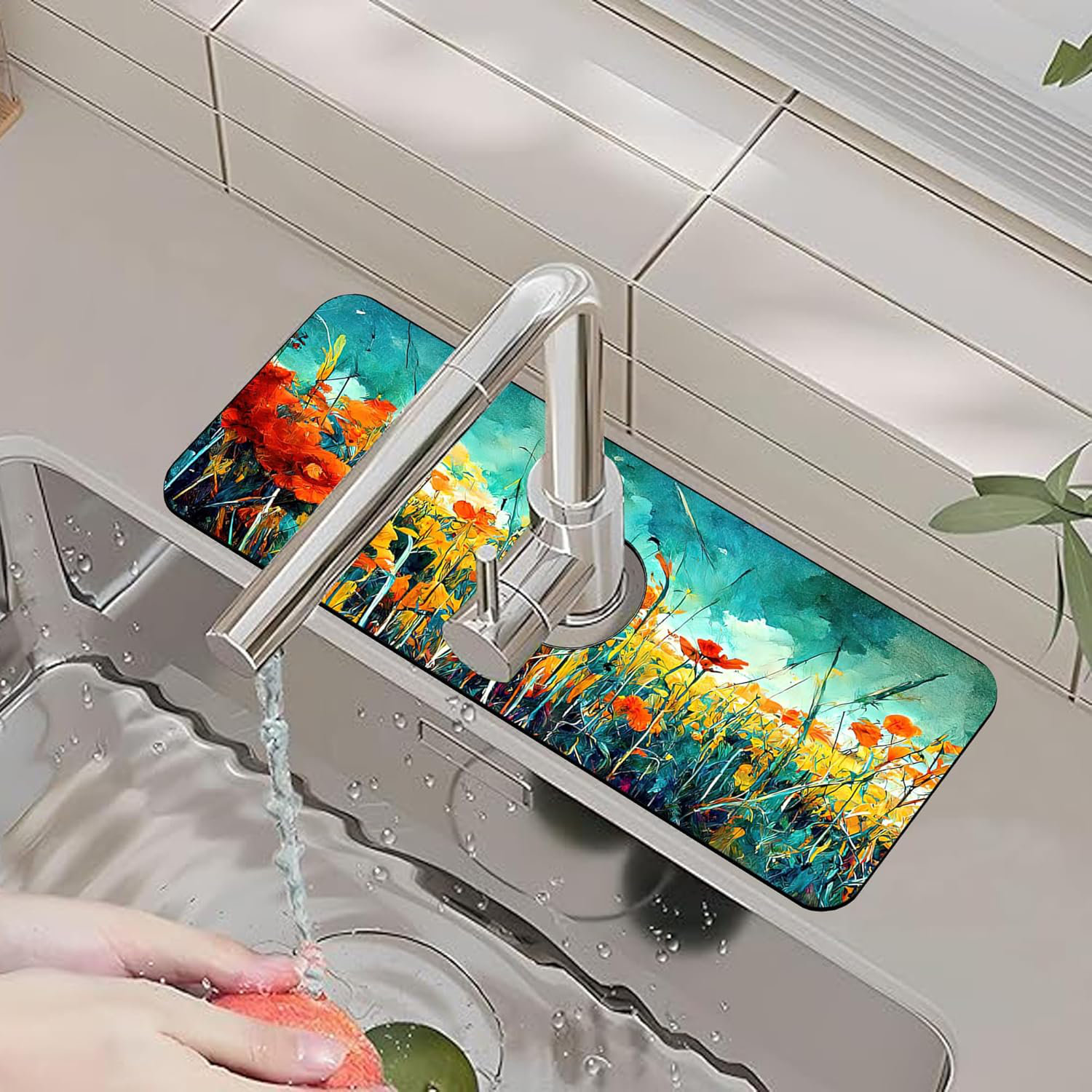 SORMIA Sink Floral Faucet Absorbing Mat | Wayfair