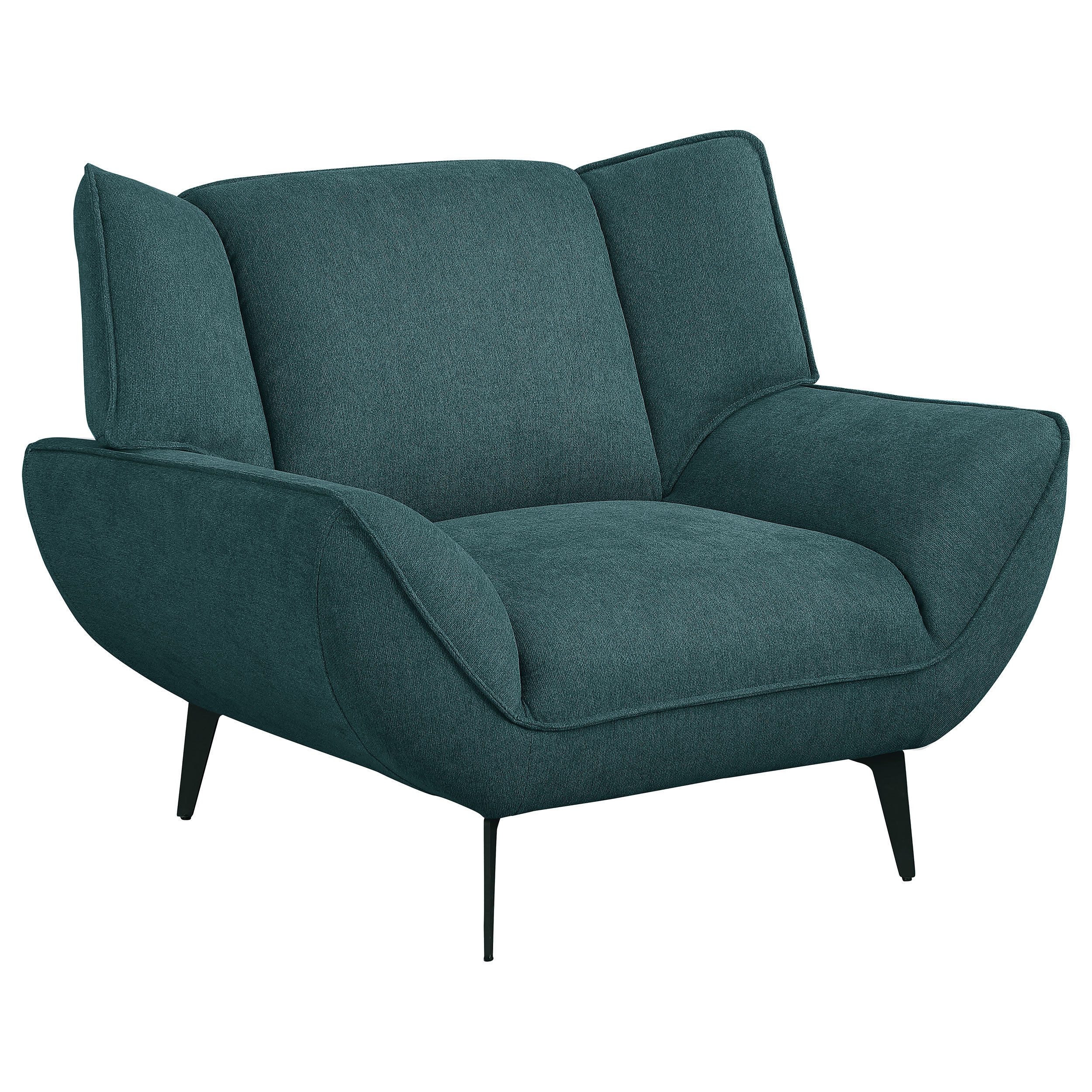 Ivy Bronx Acton Teal Blue Upholstered Flared Arm Chair | Wayfair