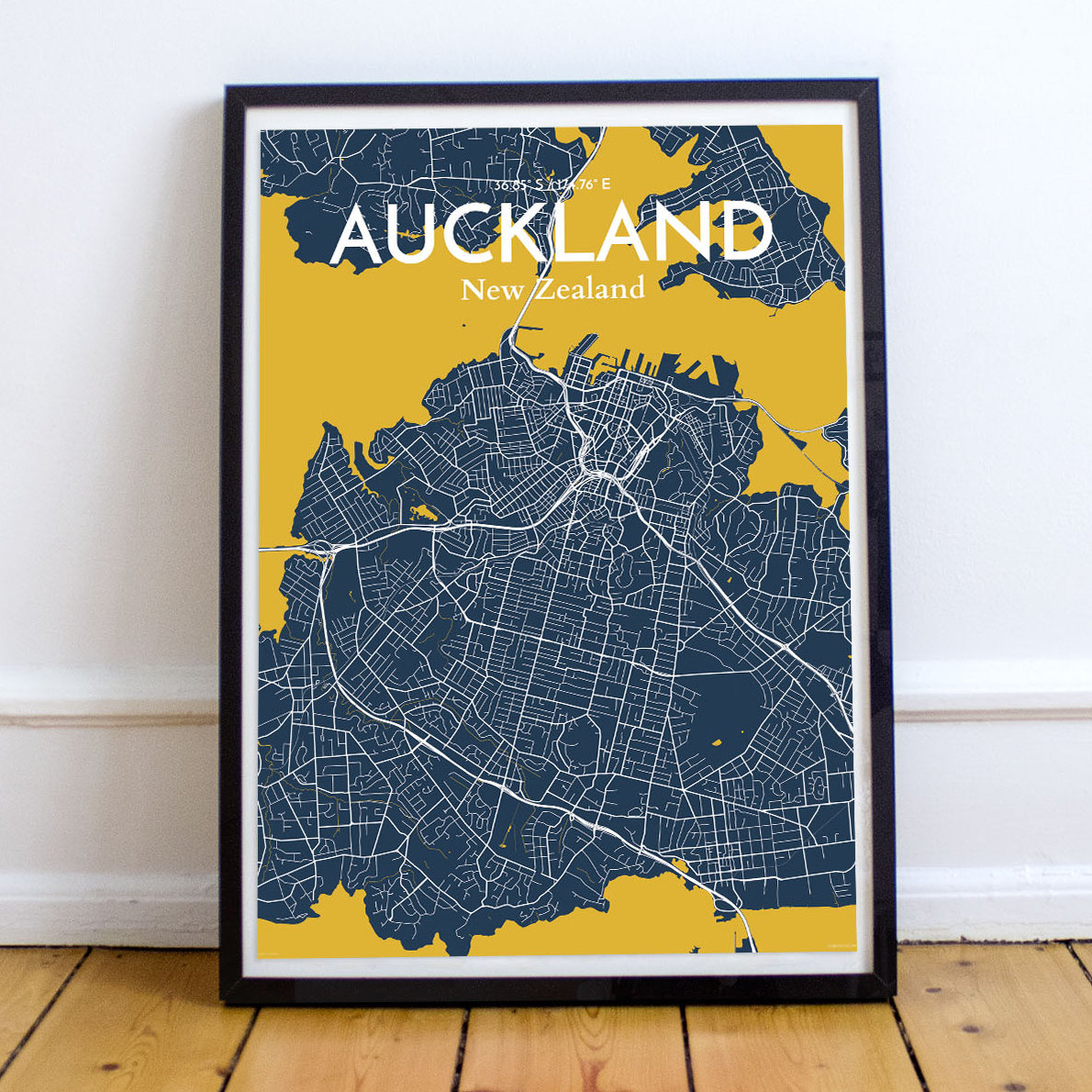 Wrought Studio™ 'Auckland City Map' Graphic Art Print Poster in Amuse ...