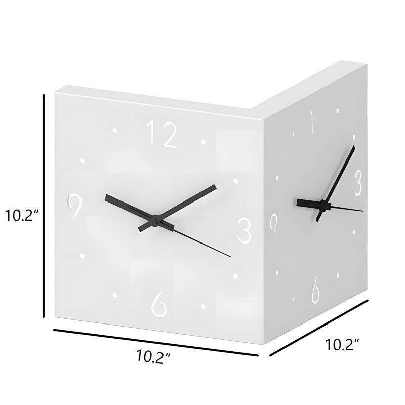 Ebern Designs Arvella Metal Wall Clock Backlit Corner Clock & Reviews ...