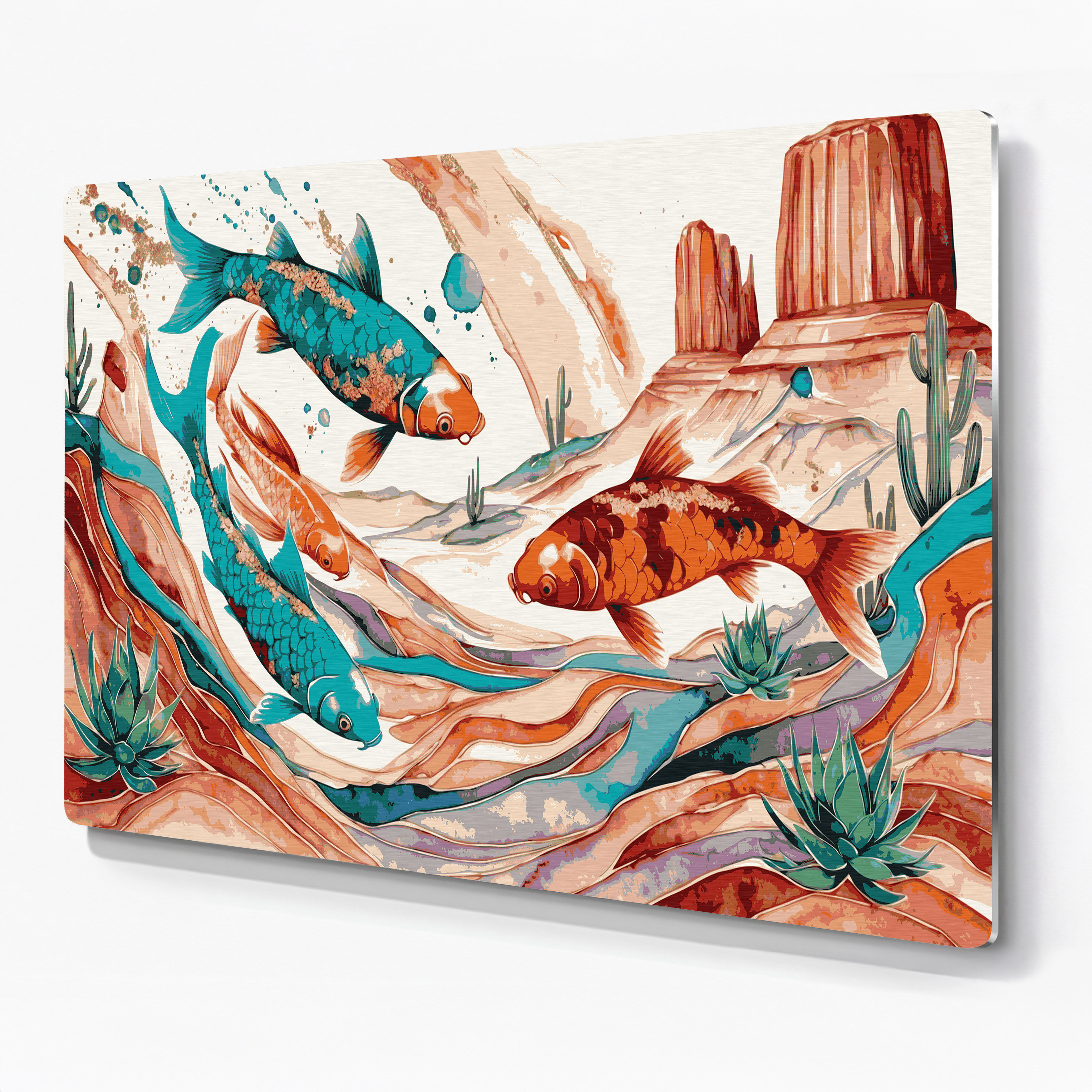 Hokku Designs Southwestern Animals Koi Fish 31 Brown Metal Wall Art ...