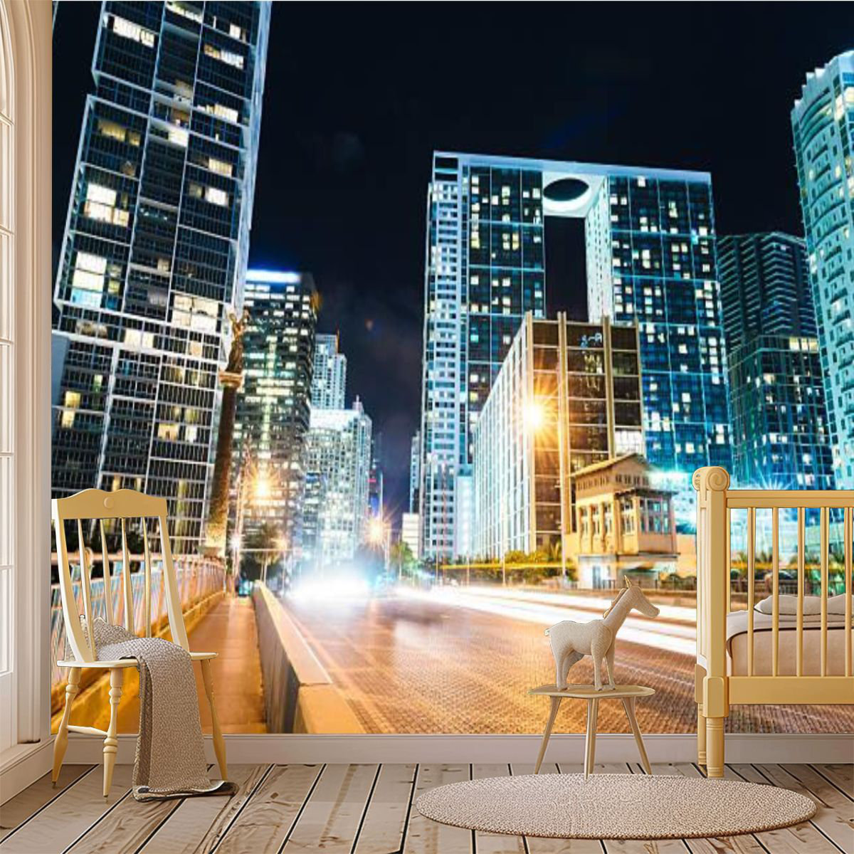 Latitude Run® Peel and Stick Canvas Wallpaper Wall Mural downtown ...