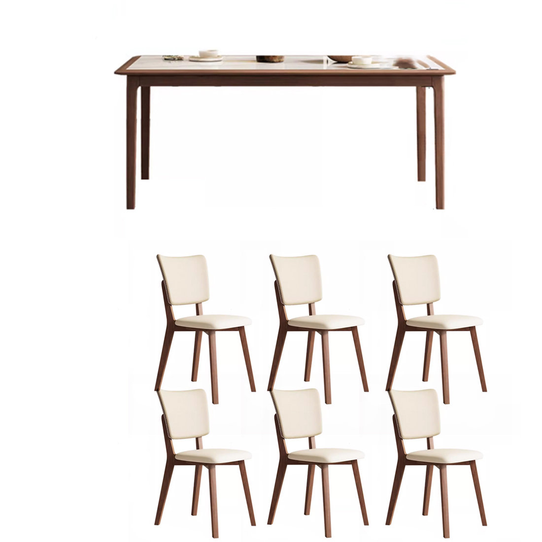 Lee's luxury furniture Solid Wood Rock Board Dining Table Sets ...