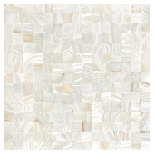 Art3d 11.8" x 11.8" Seashell Mosaic Tile,White Natural Mother of Preal ...