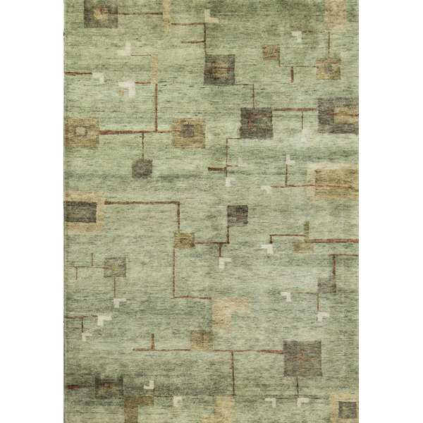 Bokara Rug Co., Inc. Hand-Knotted High-Quality Light Green and Gold ...