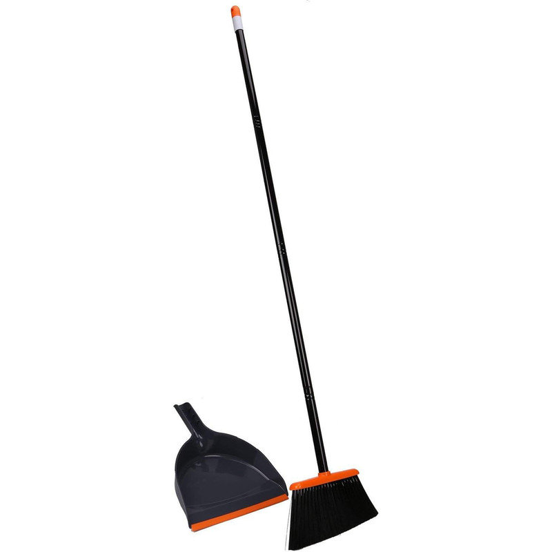 Minoky Angle Broom and Dustpan Set, Dust Pan Snaps On Broom Handles ...