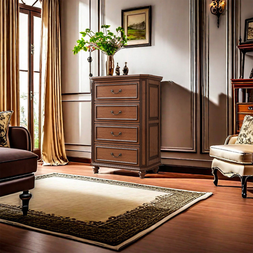 Romero European Country Style Bucket Cabinet Solid Wood Accent Chest ...