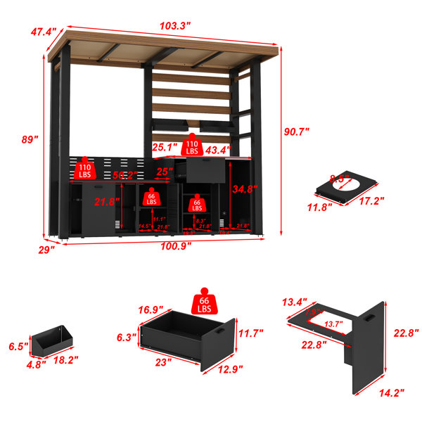 BKB365 Fusion Flame Galvanized Steel Covered Outdoor Kitchen - Wayfair ...