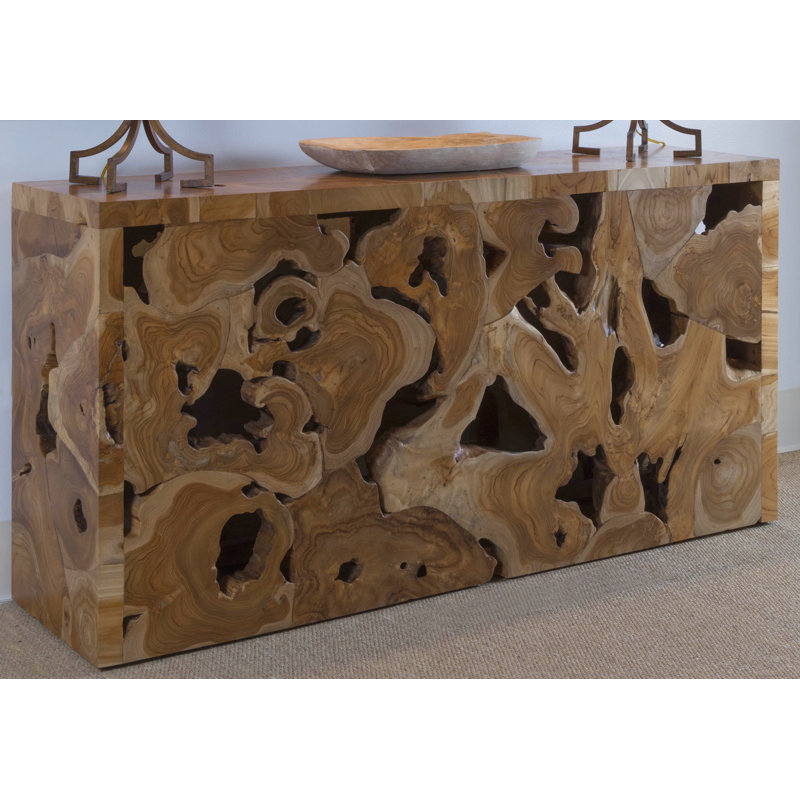 Panama Jack Home Collection Organics Natural Teak Rectangle Console ...