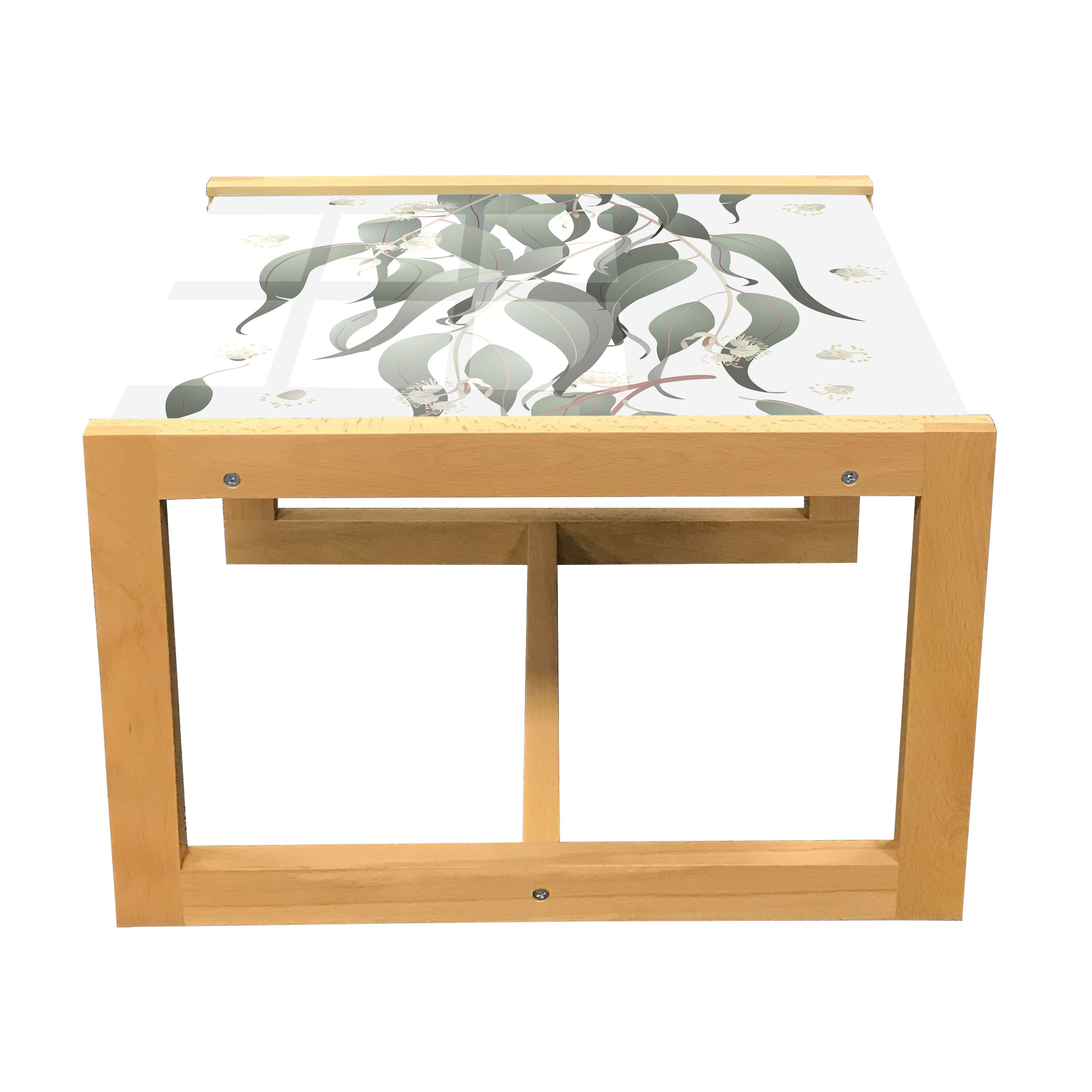 East Urban Home Eucalyptus Coffee Table, Vertically Arranged Leaves On ...