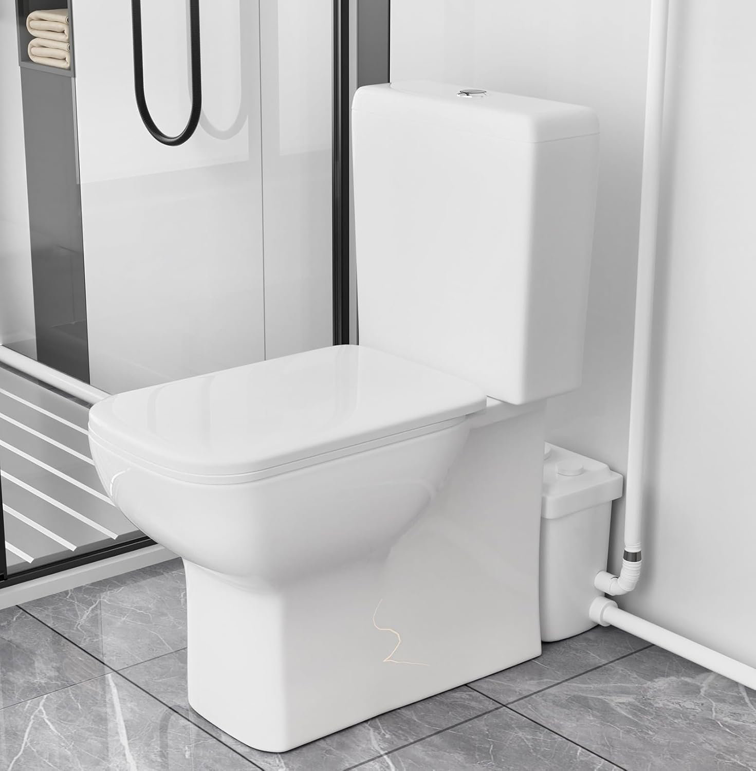 YINGZE 600W Macerating Toilet With Upflush System For Basement Comfort ...