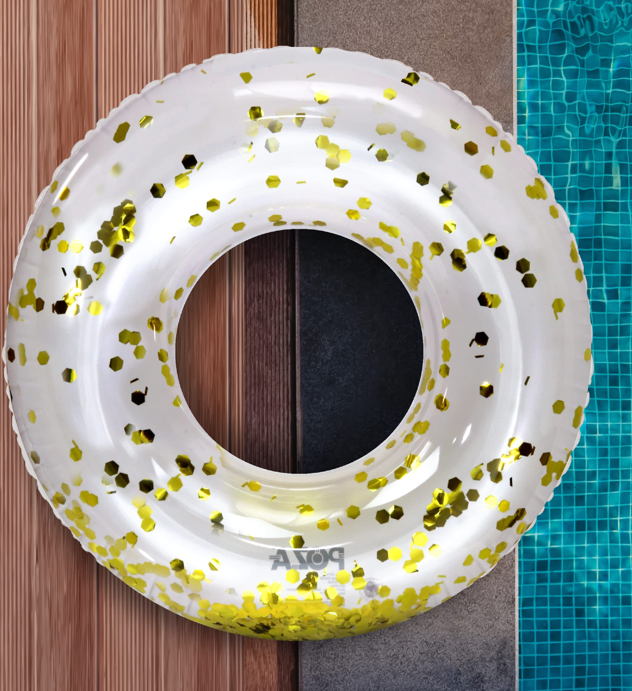 Zeki Shoggy Inflatable Pool Float Tube Confetti Premium Swim Ring Heavy ...