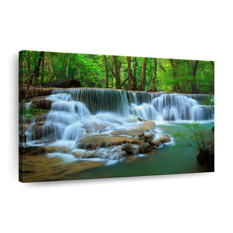 Millwood Pines Kanchanaburi Deep Forest Waterfall On Canvas Print | Wayfair