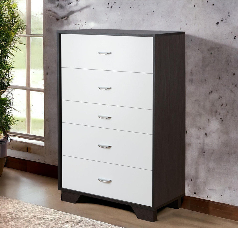 Latitude Run® Eloy White & Espresso Finish Chest | Wayfair
