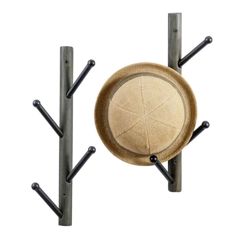 Gracie Oaks 4-Hook Wall Mounted Hat Coat Rack | Wayfair