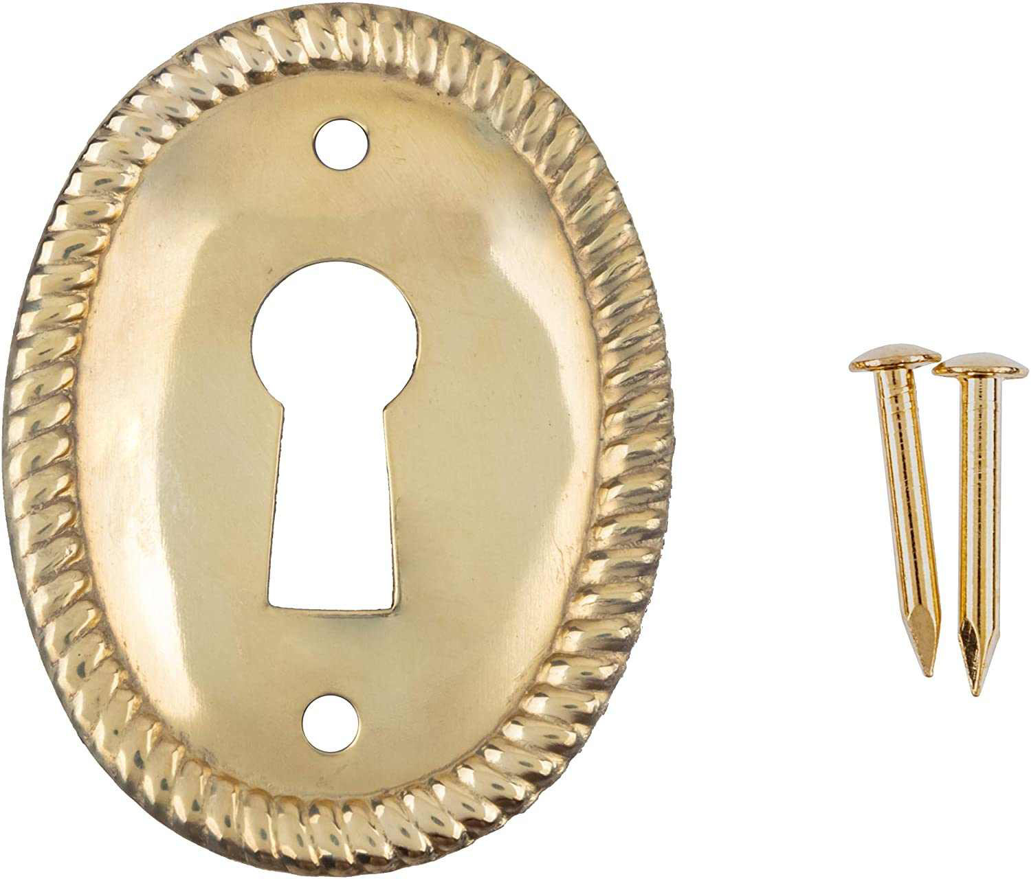 UNIQANTIQ HARDWARE SUPPLY Vertical Oval Stamped Brass Decorative ...