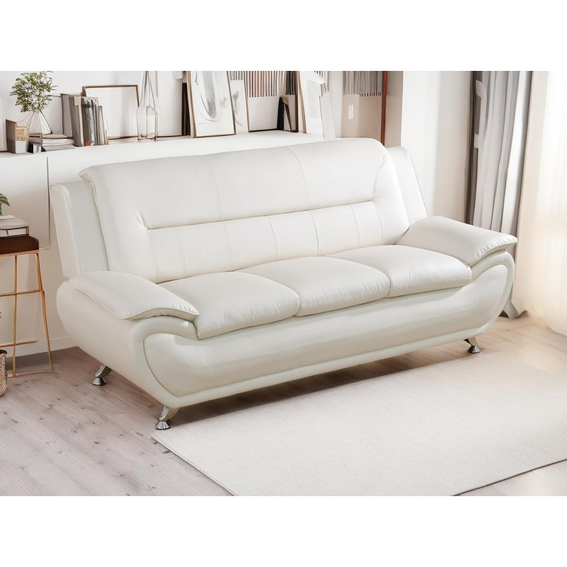 Wrought Studio™ Chezky 79'' Faux Leather Armless Sofa & Reviews | Wayfair