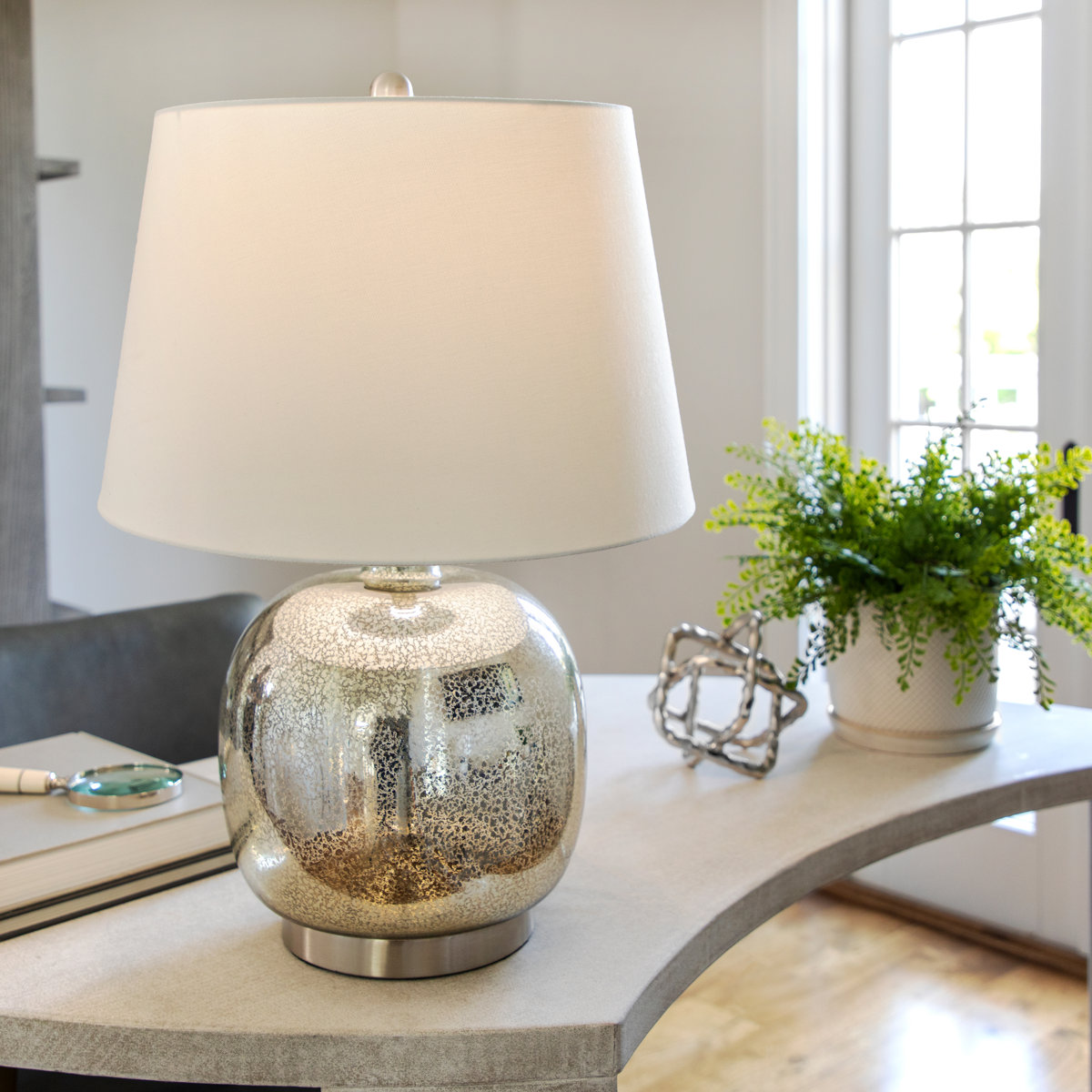 Mercer41 Square Orb Decor Contemporary Abstract Metallic Metal ...