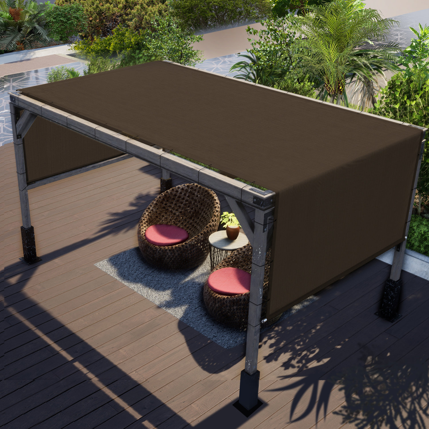 ColourTree Pergola Shade Canopy Replacement, 260 GSM UV-Blocking Fabric ...