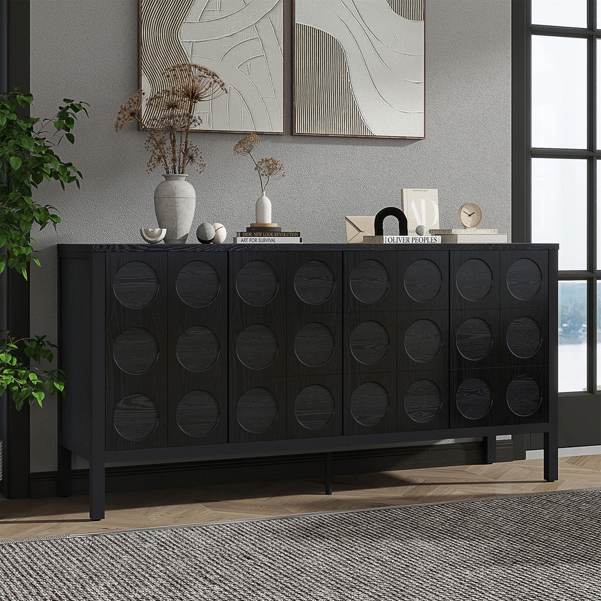 Latitude Run® Stylish Storage Cabinet Sideboard Wooden Cabinet With ...