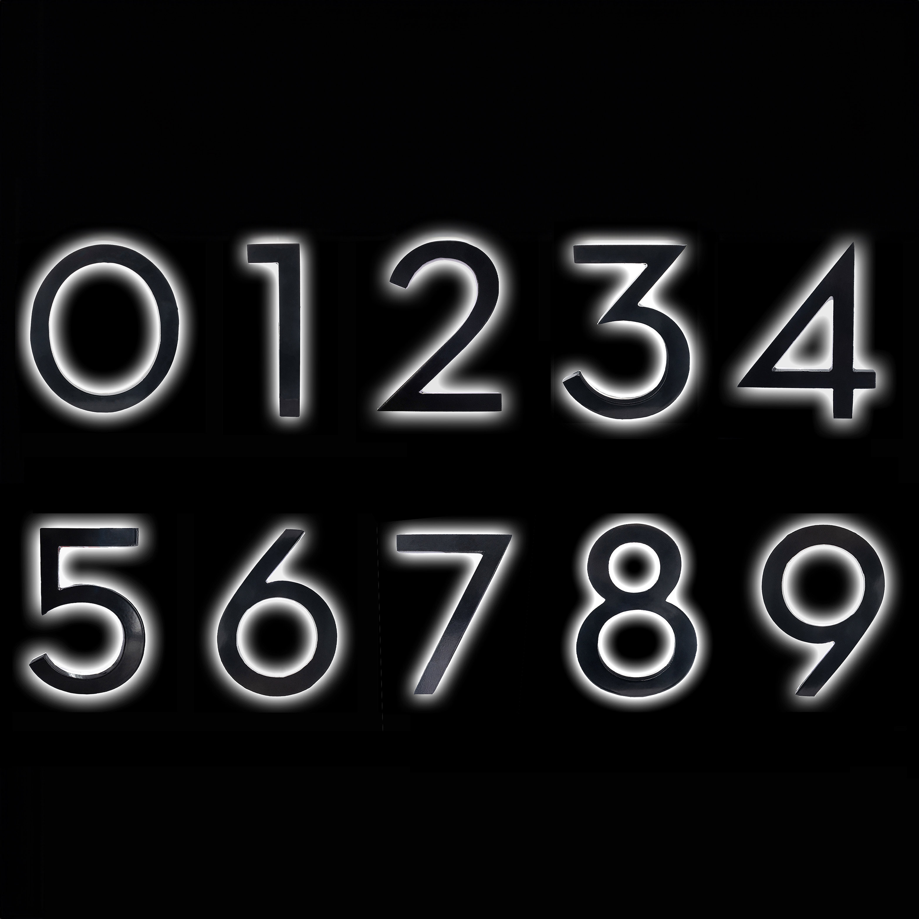 Montague Metal Products Inc. 12" LED Backlit House Numbers Kit (4 Sizes ...