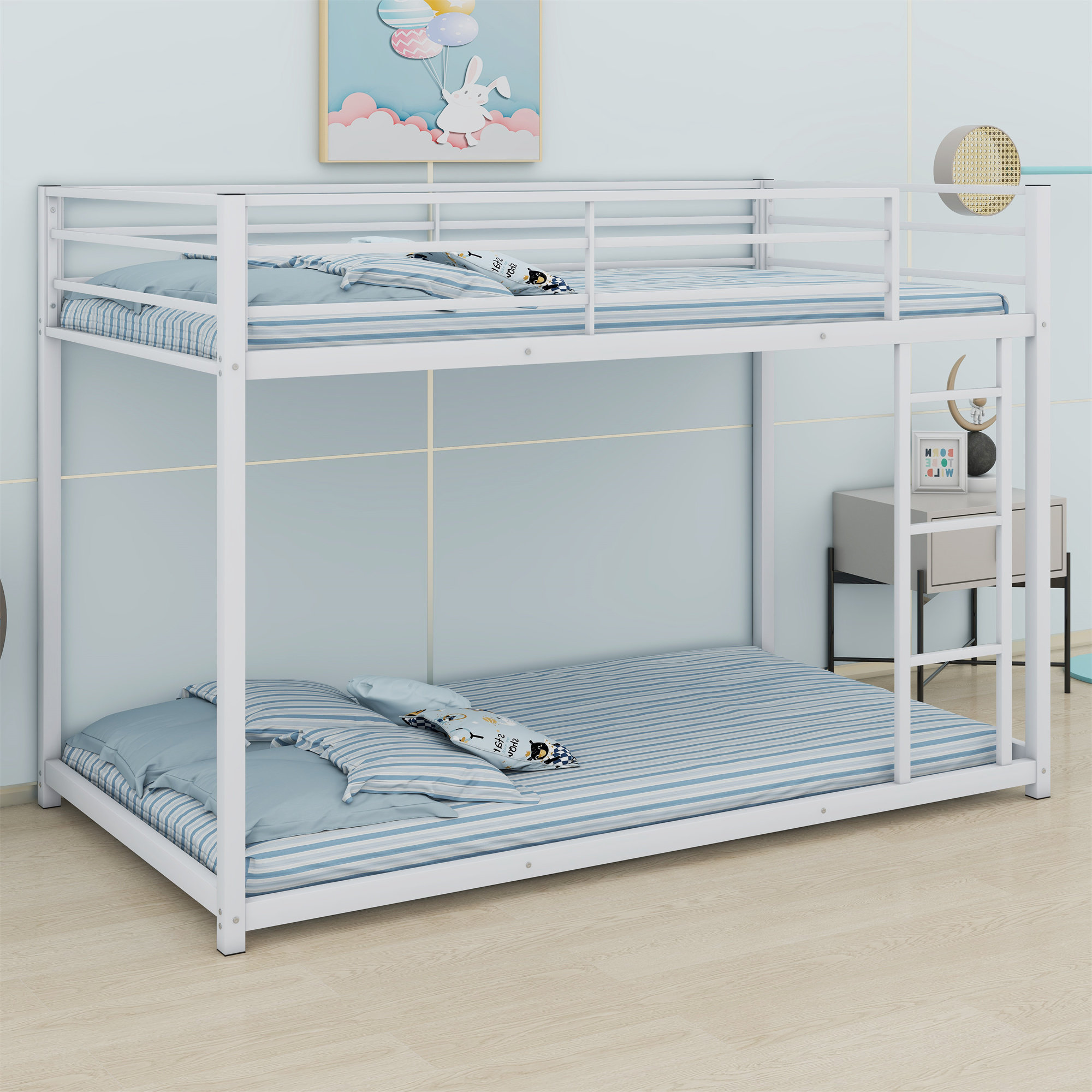 Isabelle & Max™ Bunk Bed, Low Bunk Bed With Ladder | Wayfair