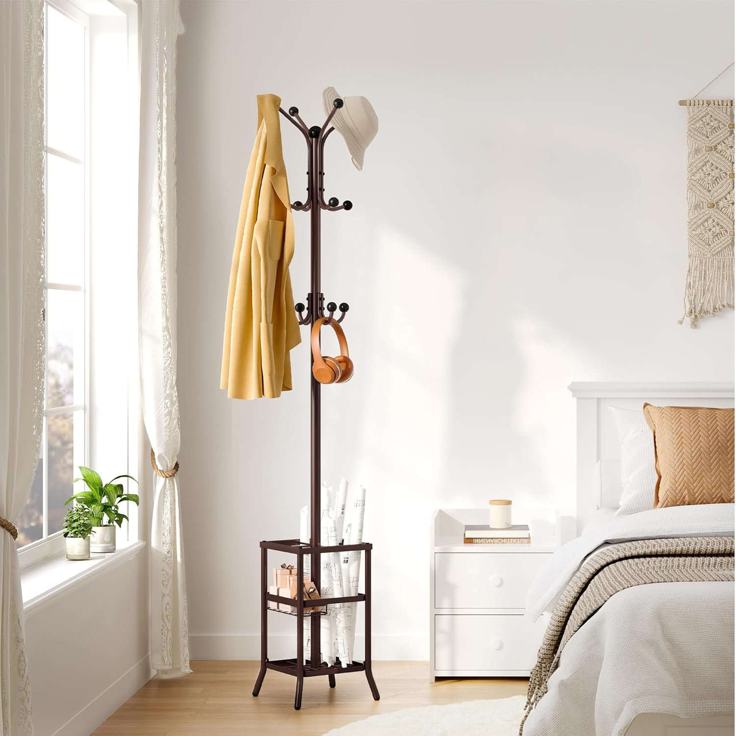Winston Porter Coat Rack Freestanding,Coat Rack Stand With Umbrella ...