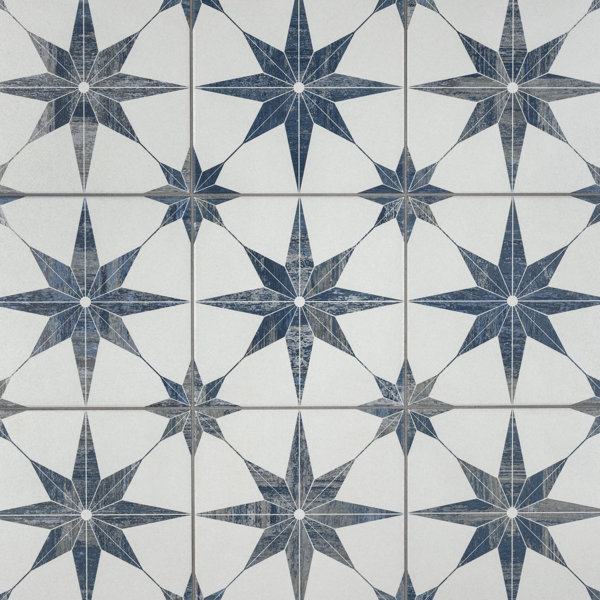 Merola Tile Cassis Stella 10" x 10" Porcelain Patterned Wall & Floor ...