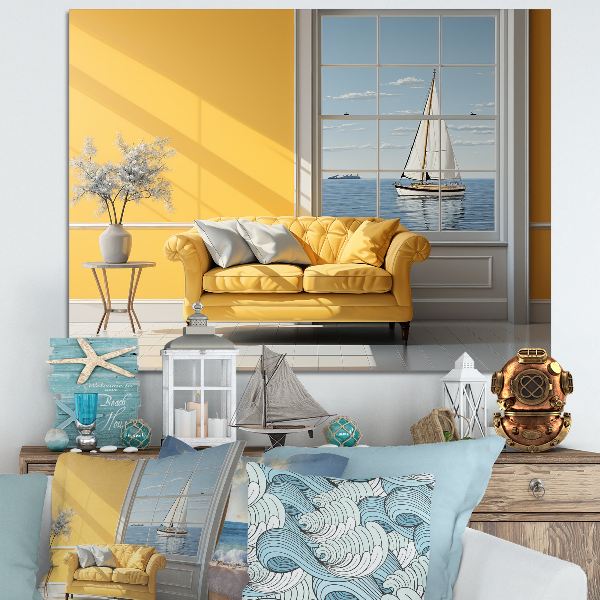 Design Art Coastal Windows Horizon - Beach & Ocean Wall Decor - Wayfair ...