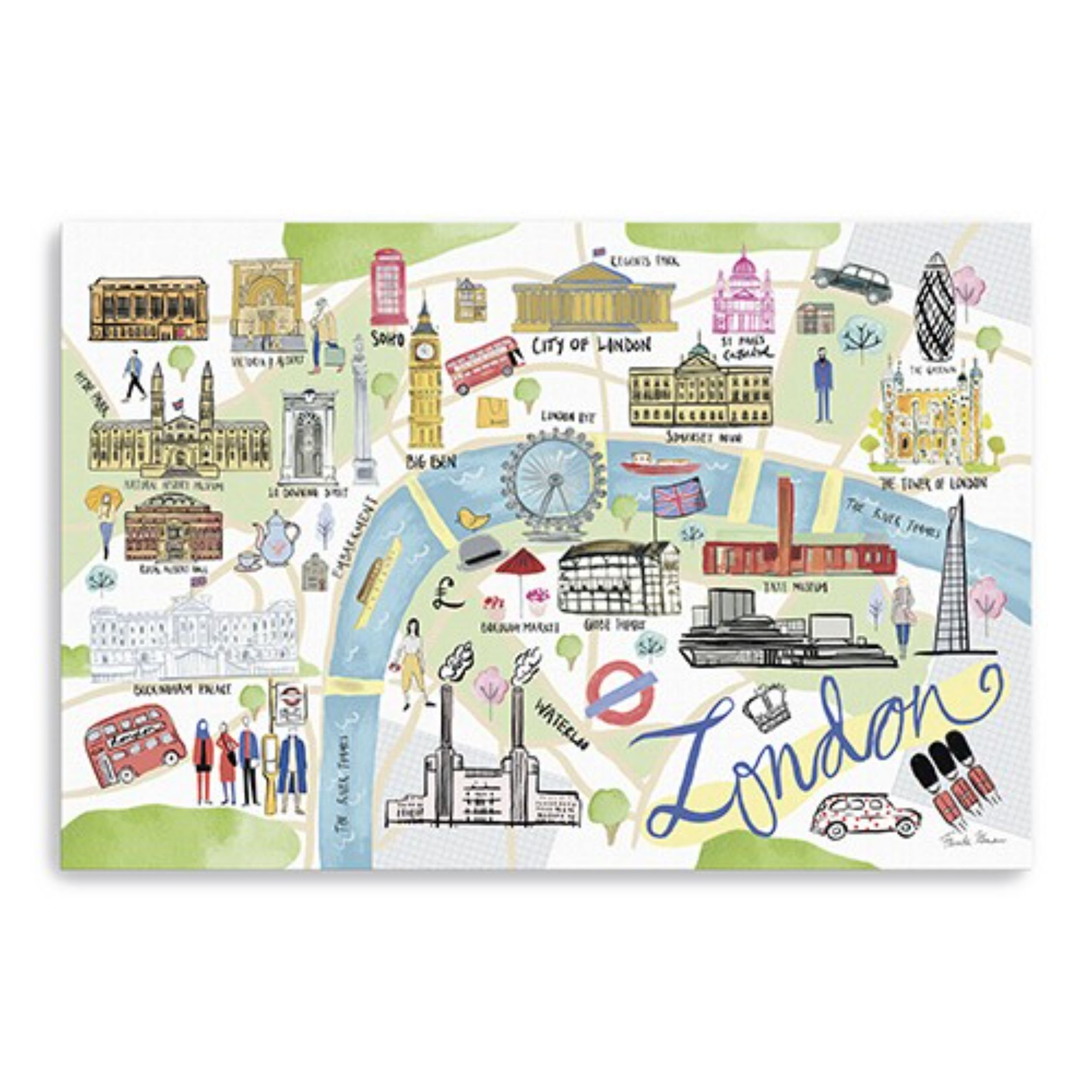 HomeRoots Fun Illustrated London Map - Unframed Painting on Canvas ...