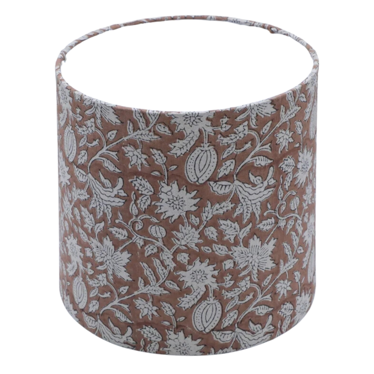 Fabdivine Drum Style Home Décor Lamp Shade Brown, Cotton Block Print ...