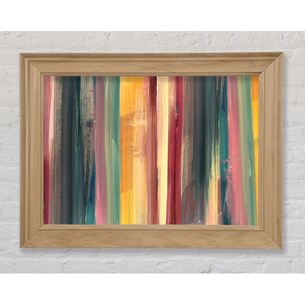 Bright Star Vertical Colour Drop Lines - Single Picture Frame Art ...