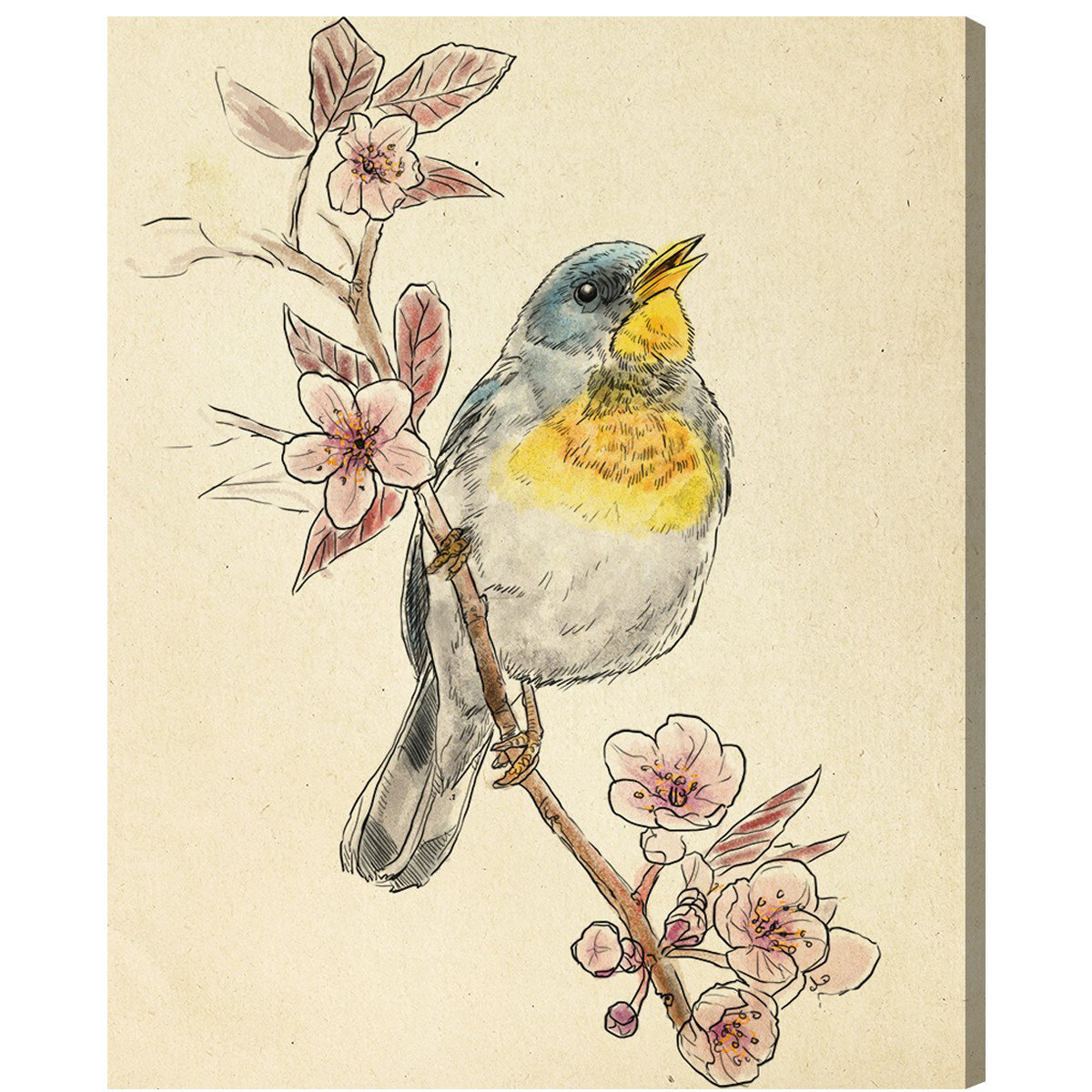 Ophelia & Co. 'Yellow Bird' Painting Print on Wrapped Canvas - Wayfair ...